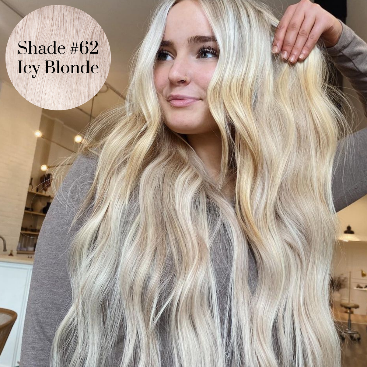 #62 Icy Blonde Ultra Narrow Clip In Hair Extensions | AquaLyna – Aqua ...