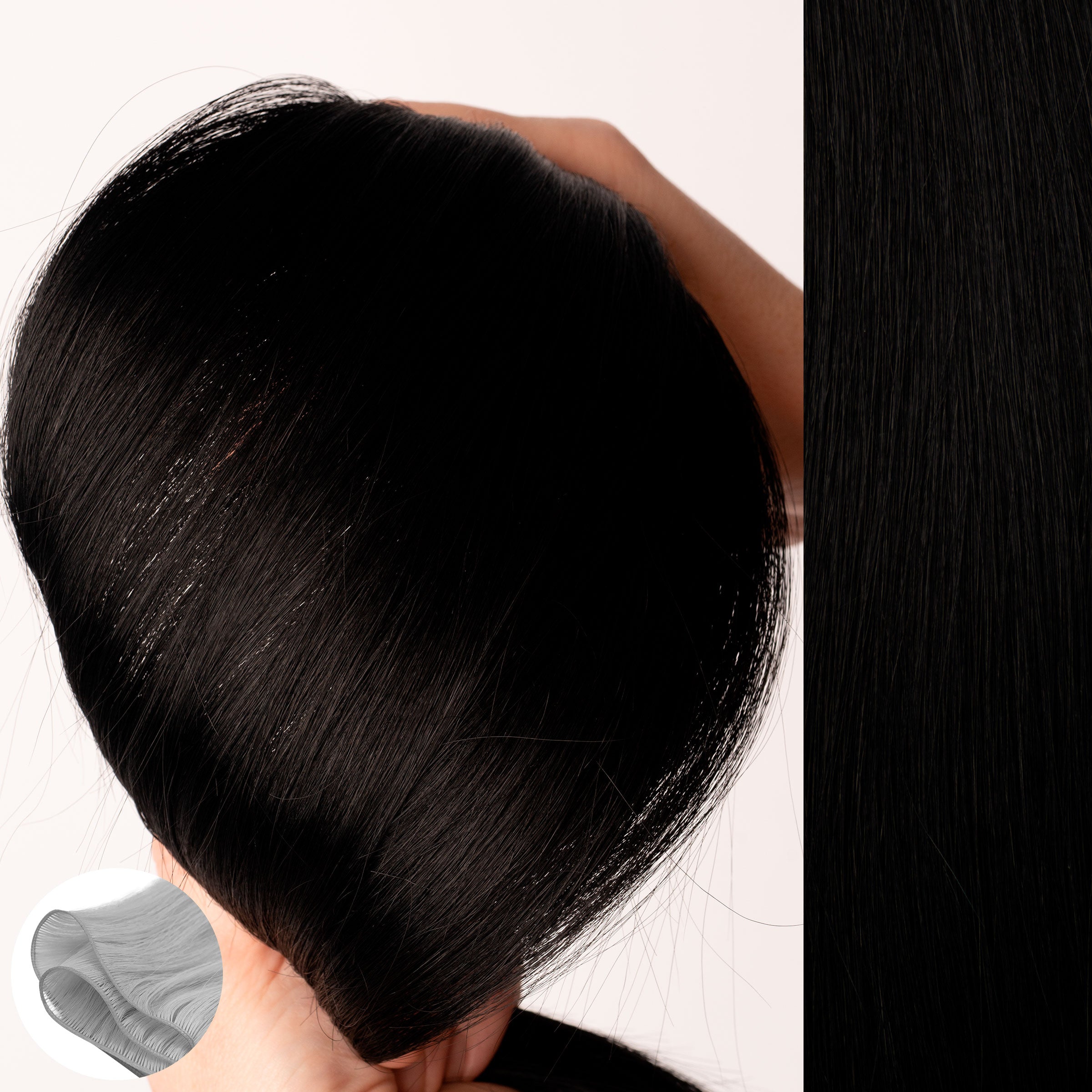 #1 Black - Straight Q Weft Hair Extensions – Aqua Hair Extensions