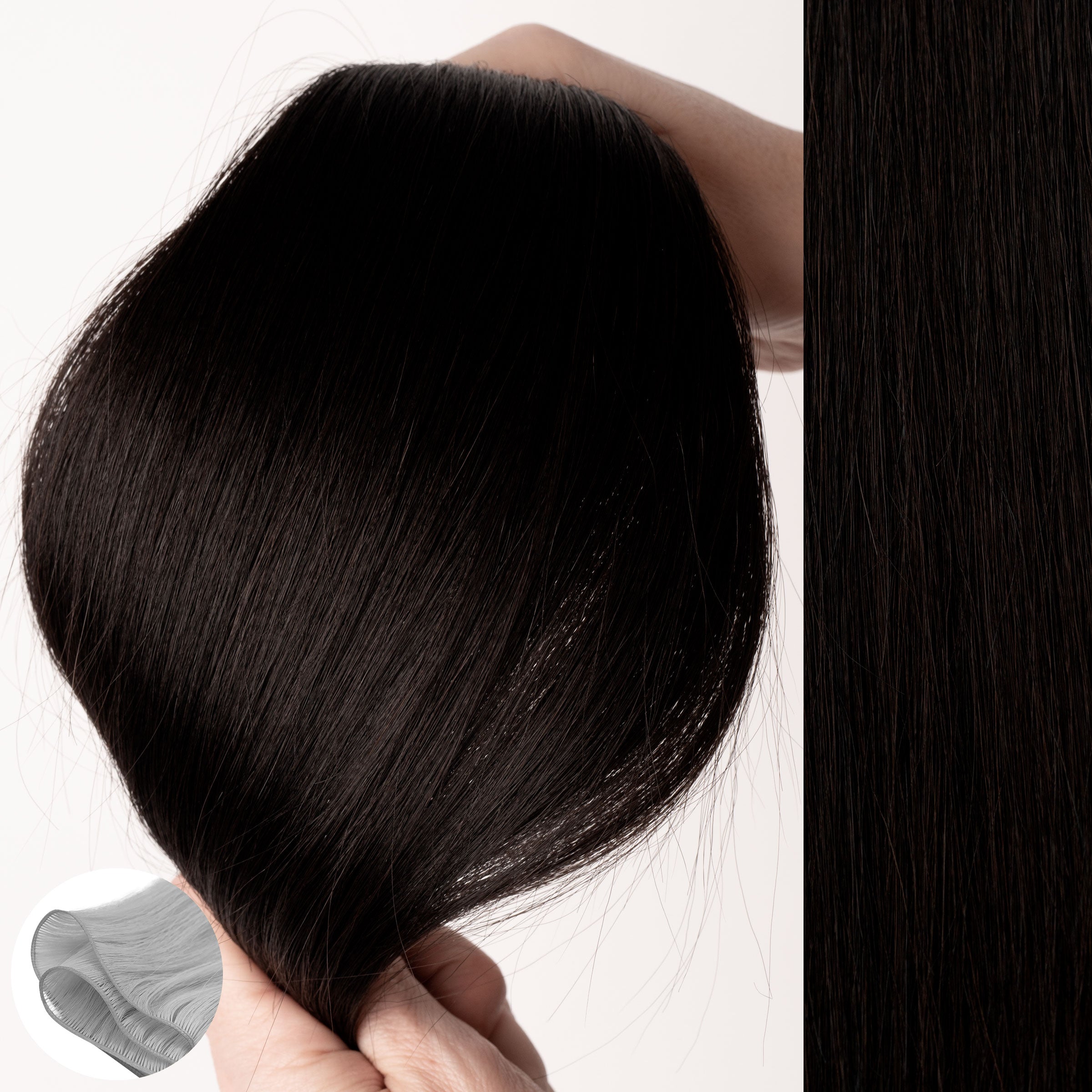 1N Natural Black - Straight Q Weft Hair Extensions – Aqua Hair Extensions